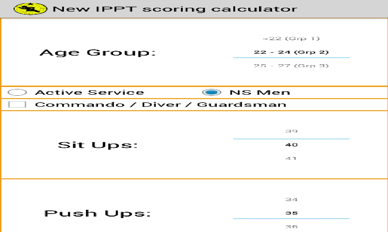 New IPPT Scoring Calculator - App on Amazon Appstore