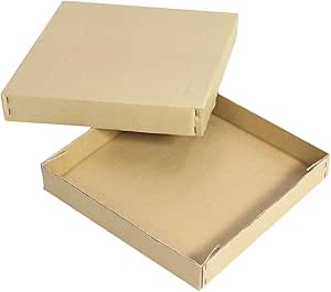 Amazon.co.jp: アースダンボール 段ボール 80サイズ 薄型 フタ型 5枚 正方形 茶 ID0255 【受注生産品】 : 文房具 ...