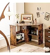 Amazon.com: IFANNY Corner Desk with Power Outlet, 90 Degrees Triangle ...