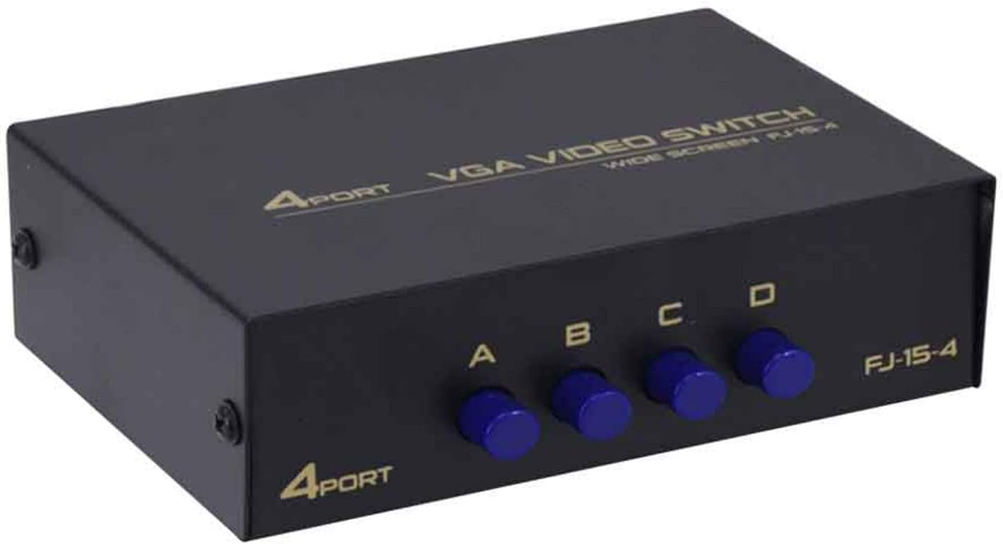 Amazon.com: 4 Port VGA Switch Video Selector Switcher Box,4 Input 1 ...