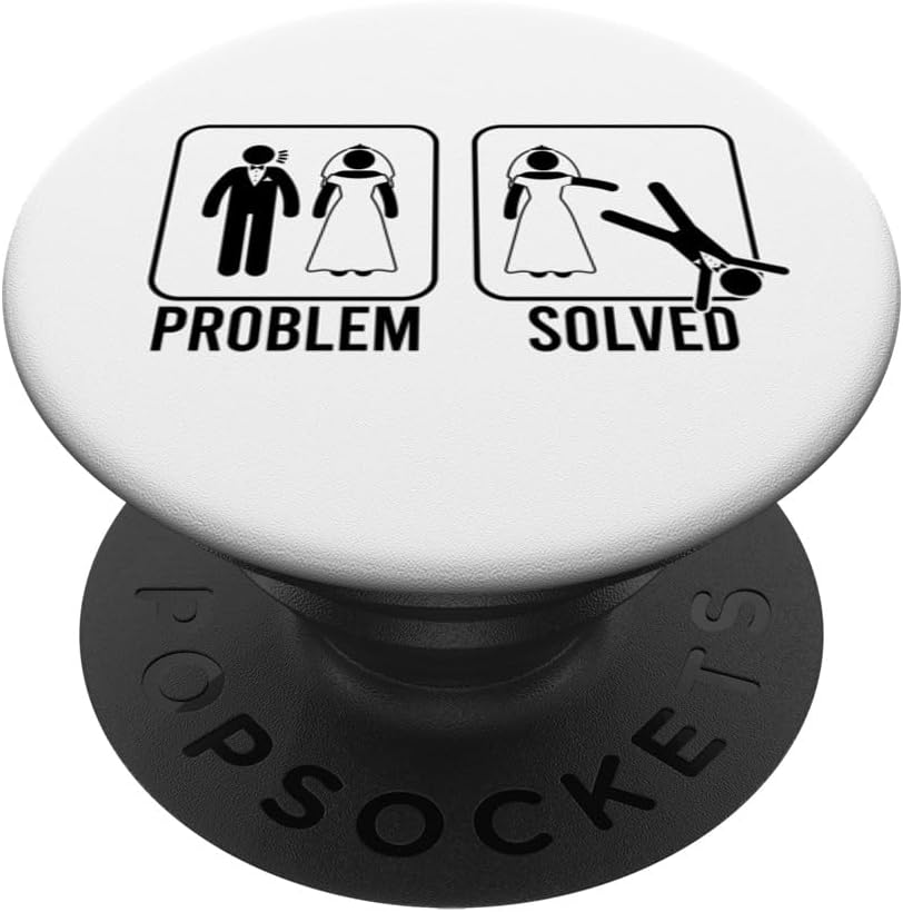 Amazon.com: PROBLEM SOLVED Funny Bride Groom Divorced Stick Figure ...