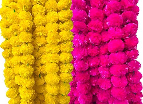 Buy vtms Phool Mala Artificial Genda Phool Marigold Fluffy Flower ...