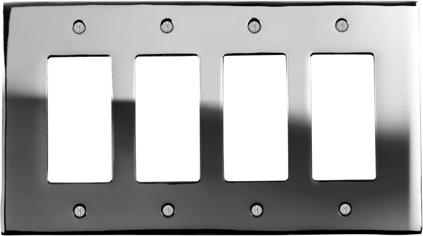 Polished Chrome SWITCH HITS Quad Decorator Wall Plate | 4 Decorator | 8 ...