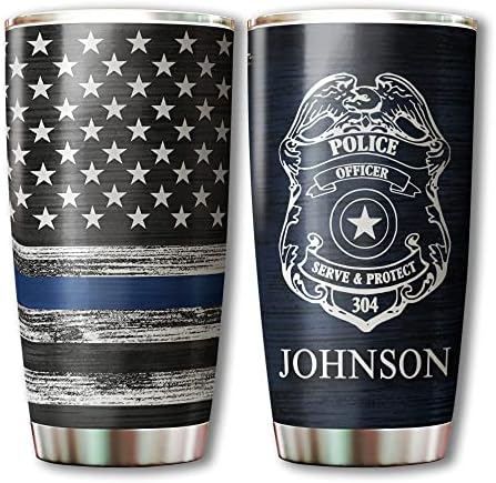 Amazon.com | Personalized Police Officer 20oz – 2 Sided Laser Engraved ...