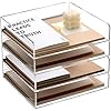 Amazon.com: SANRUI Acrylic Stackable Letter Tray Clear Paper Tray Desk ...