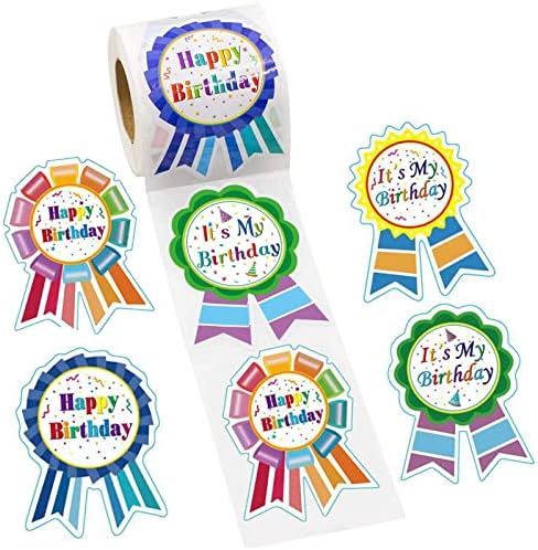250PCS Happy Birthday Stickers Labels, Colorful Happy Birthday Badge ...