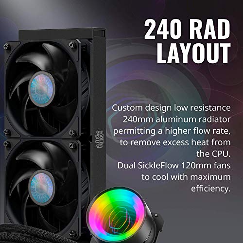 Cooler Master MasterLiquid ML240 Mirror ARGB Close-Loop AIO CPU Liquid ...