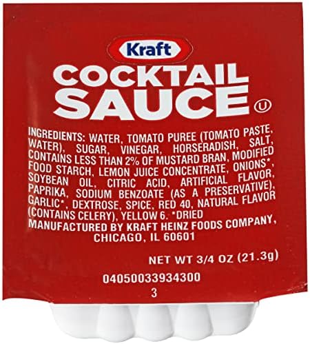 Amazon.com : Kraft Cocktail Sauce Single Serve Packet (0.75 oz Packet ...