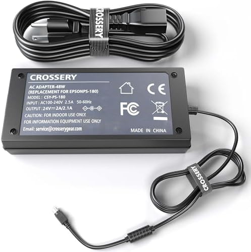 24V AC Power Adapter for Epson Printer, Reliable Power Supply with 3 ...