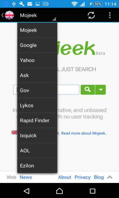 UK Search Engines - App on the Amazon Appstore