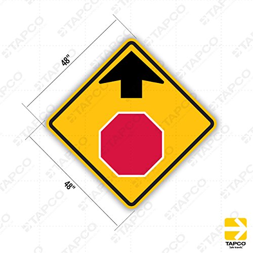 Tapco W3-1 Engineer Grade Prismatic Warning Sign, Legend "Stop Ahead ...