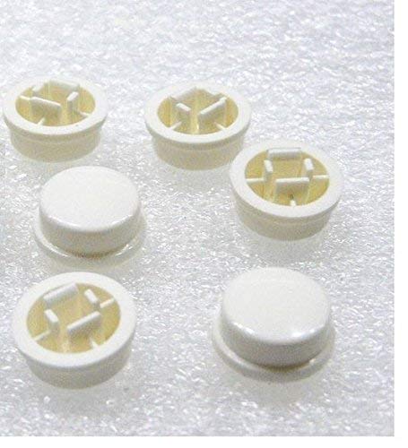 REES52 55Pcs Round Tactile Button Caps Covers White for 12x12x7.3mm ...