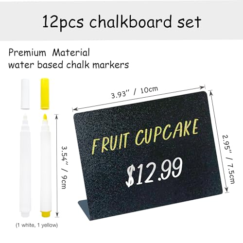 Snapklik.com : 12 Packs 4x3 Mini Textured Plastic Chalkboard Signs For ...