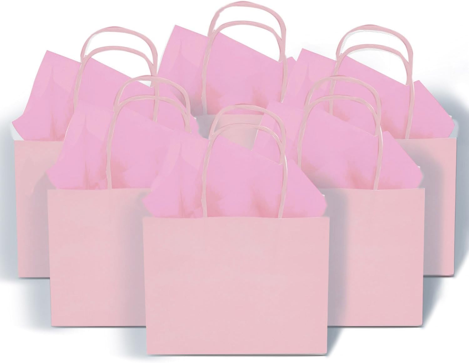 Amazon.com: DjinnGlory 24 Pack Mini Tiny Small Pink Paper Gift Bags ...