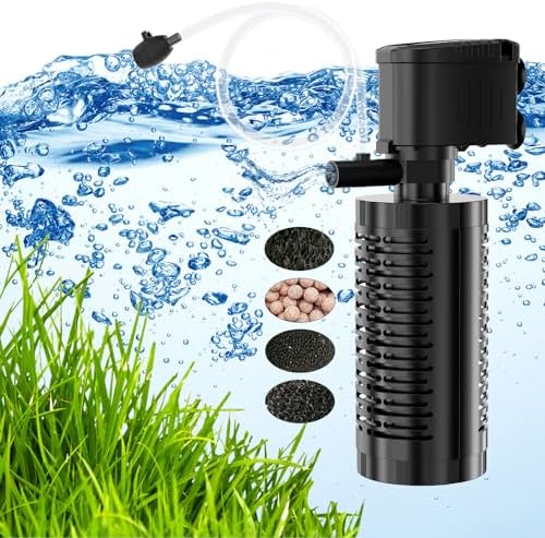 Amazon.com : AquaMiracle Aquarium Filter 4-Stage Fish Tank Filter in ...
