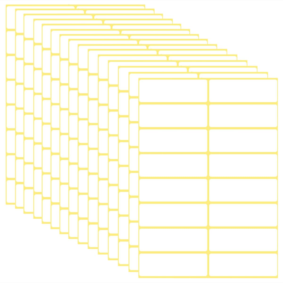 SamHeng 15 Sheets Rectangular Label Stickers, 240pcs 25x76 mm White ...