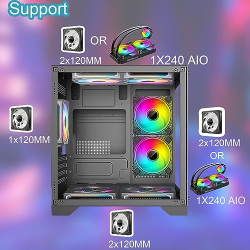 Snapklik.com : Black USB30 Tempered Glass Micro ATX Gaming Computer ...