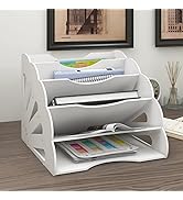 Amazon.com: Natwind Office Stackable Paper Organizer for Desk White ...