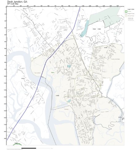 ZIP Code Wall Map of Dock Junction, GA ZIP Code Map Laminated: Amazon ...