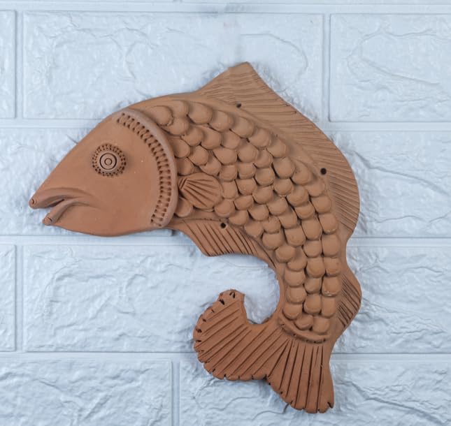 Khavi Arts Premium Artisanal Terracotta Fish Wall Hanging | Ideal for ...