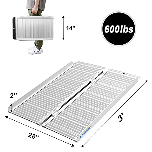 Ruedamann 35.8" × 28.3" W Threshold Ramp,3ft Wheelchair Ramps,Using ...