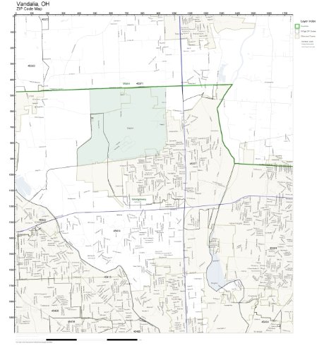 ZIP Code Wall Map of Vandalia, OH ZIP Code Map Laminated: Amazon.com ...