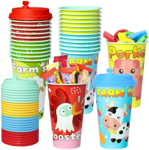 Amazon.com: Lidmada Farm Animals Party Favors Goodie Cups, 24 Pack ...
