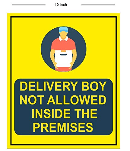 COVID-19 DELIVERY BOY NOT Allowed Sticker for Offices, School, Hospital ...