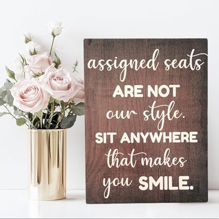 Amazon.com: Assigned Seats Wood Sign, Assigned Seats Are Not Our Style ...