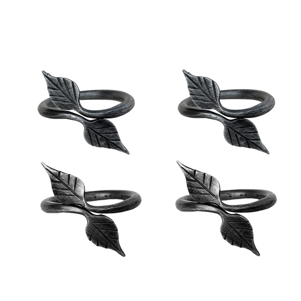 Amazon.com: Hand Forged Metal Leaf Napkin Ring Set of 4 Pcs Wrought ...