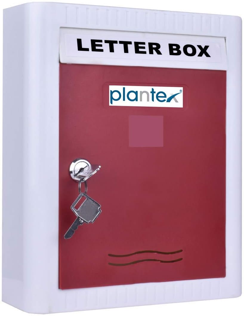 Wall Mounting Letter Box with 2 Keys (Red) 11 x 9 x 4.5 inch : Amazon ...