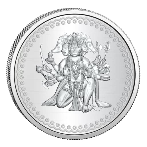 Buy SILVERA 50 Gms Panchmukhi Hanuman 999.0 Silver Coin Capsule ...