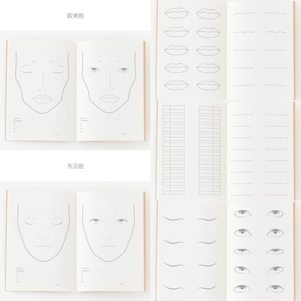 Amazon.com : WellieSTR 5 Different Book A4 Facechart Paper Makeup ...