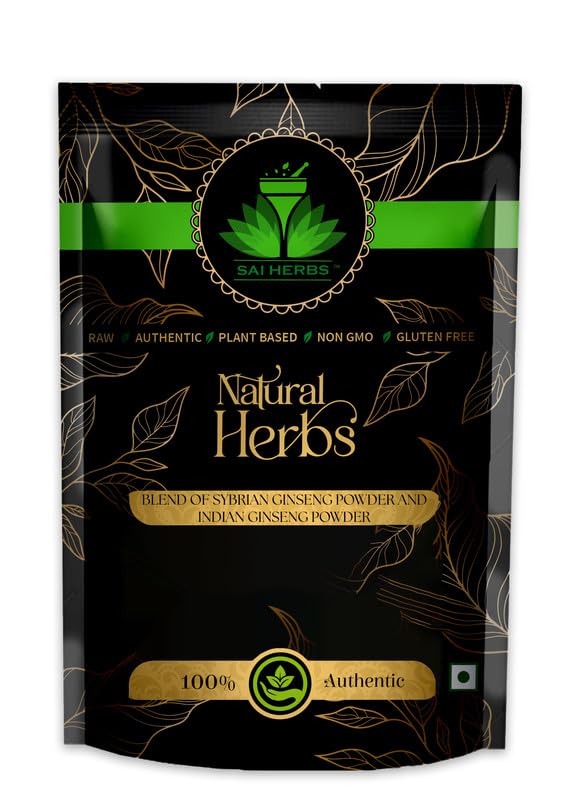 SAI HERBS Blend of Sybrian Ginseng Powder and Indian Ginseng Powder ...
