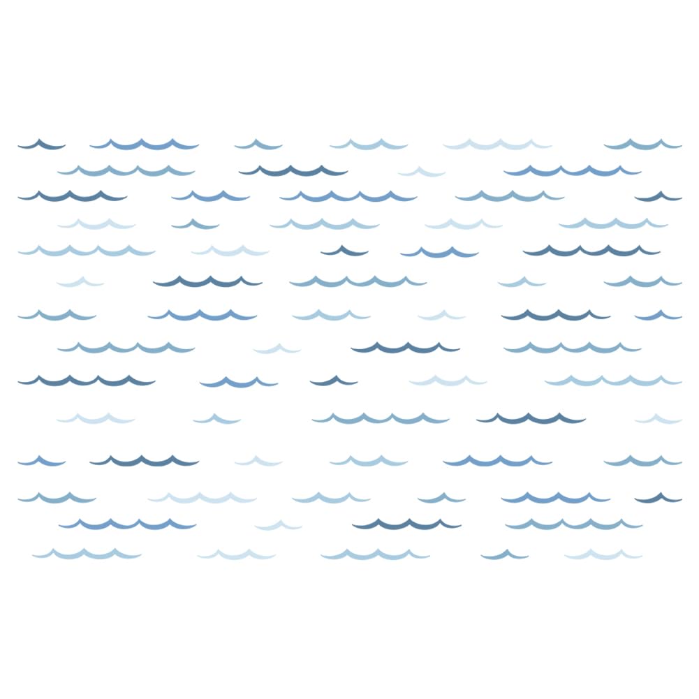 Amazon.com: SUPERDANT Blue Ocean Waves Wall Stickers 100pcs Minimalist ...
