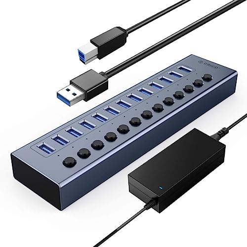 ORICO USB Hub 3.0 Powered 13 Ports USB Data Hub with 12V5A Power ...