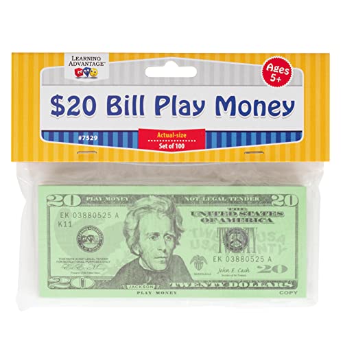 Snapklik.com : LEARNING ADVANTAGE Twenty Dollar Play Bills - Set Of 100 ...