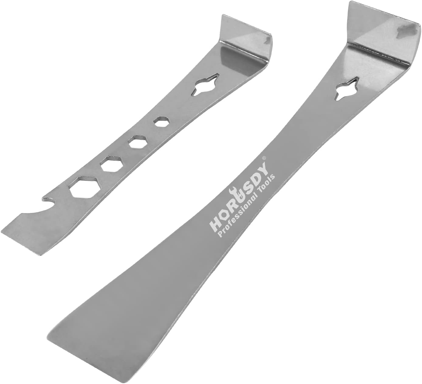 HORUSDY 2-Piece Stainless Steel Pry Bar Scraper Set, 6-11/16” and 9-1/2 ...