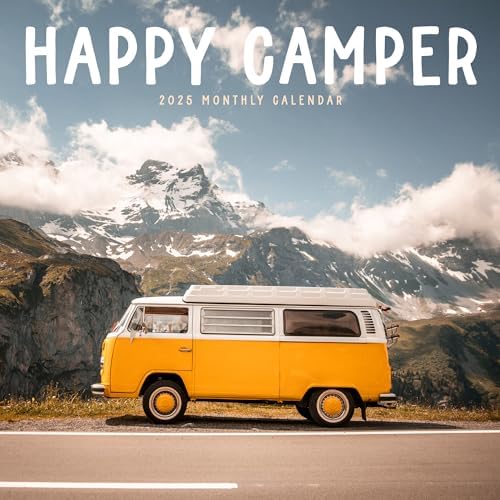 Happy Camper Calendar 2025 | 12" x 24" Camper Travel Wall Calendar 12 ...