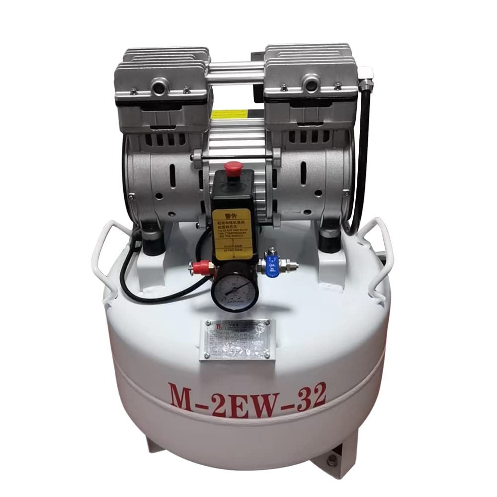 Amazon.com: 840W Portable Lab Air Compressor M-2EW-32 32L Tank Oiless ...