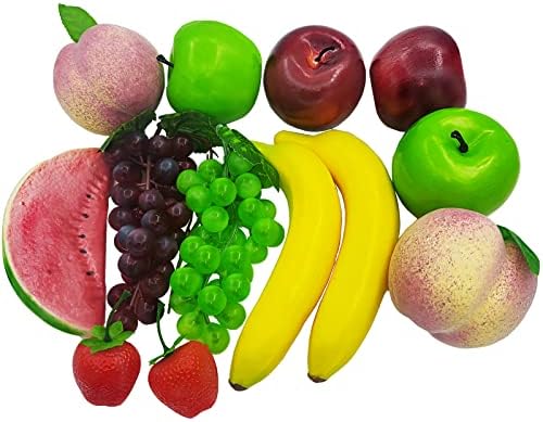 Laiiqi 13 Pcs Artificial Fruits Pack,Simulate Faux Fake Fruit for Home ...