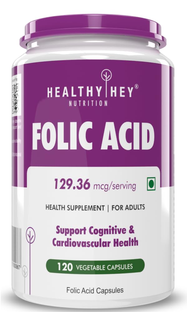 Healthyhey Nutrition Folic Acid - 120 Veg Capsules : Amazon.in: Health ...