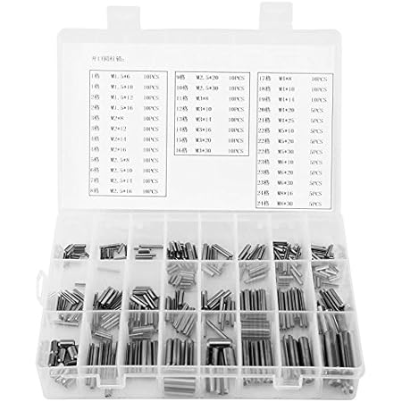 Amazon.com: Glarks 180Pcs M2 M2.5 M3 M4 Slotted Spring Pin Assortment ...
