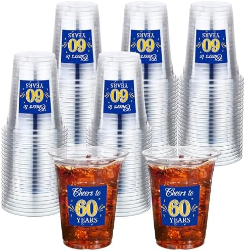 Amazon.com: Ziliny 50 Pcs Cheers to 60 Years Birthday Party Disposable ...