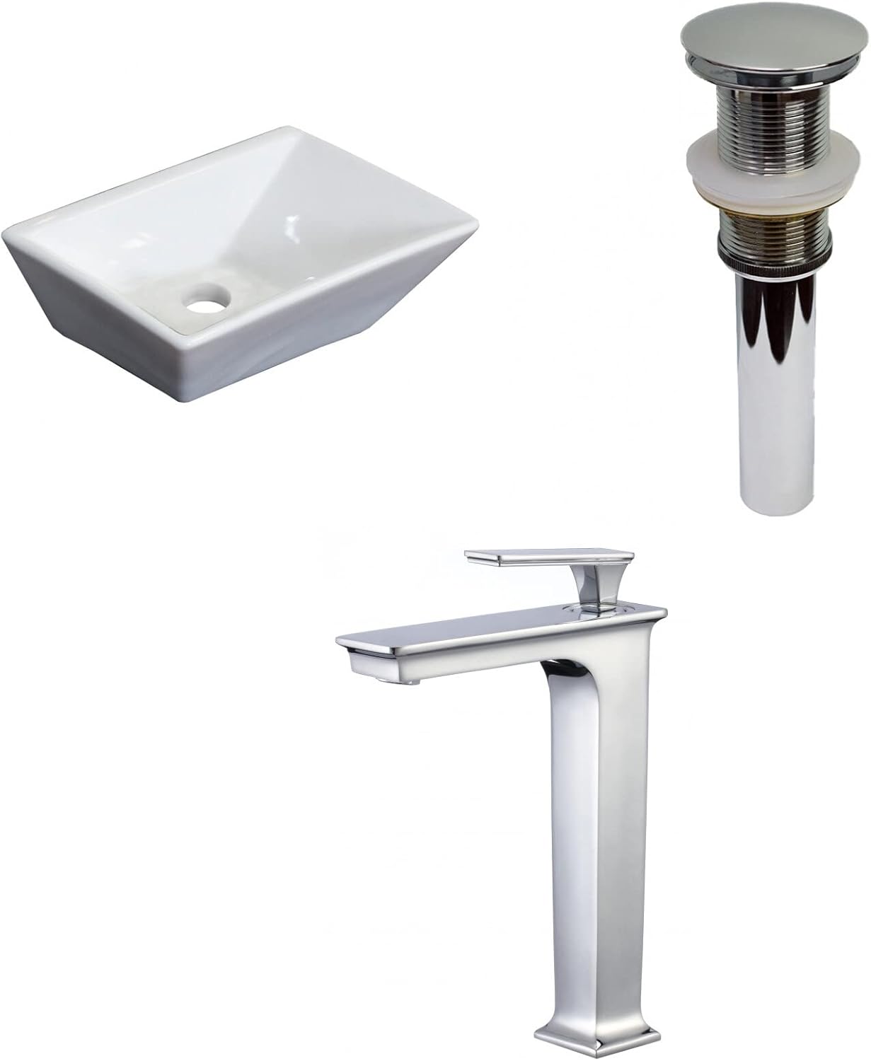 Amazon.com: American 12-in. W Above Counter White Vessel Set for Deck ...