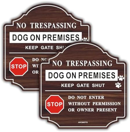 Amazon.com: AVCMOTO 2 Pack No Trespassing Dog On Premises Keep Gate ...