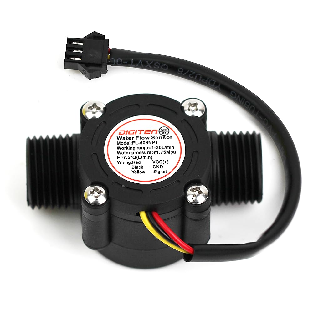 SENSTREE G1/2 ’’ Flow Hall Sensor with NPT Thread, 1-30L/Min Flow Meter ...