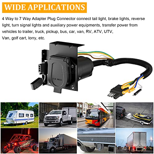 Snapklik.com : BJZ 4-Way Flat To 7-Way Round Blade Trailer Lights ...