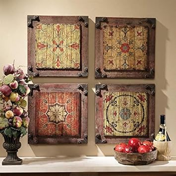 Amazon.com: Design Toscano Florentine Floral Wood Wall Panels: Wall ...