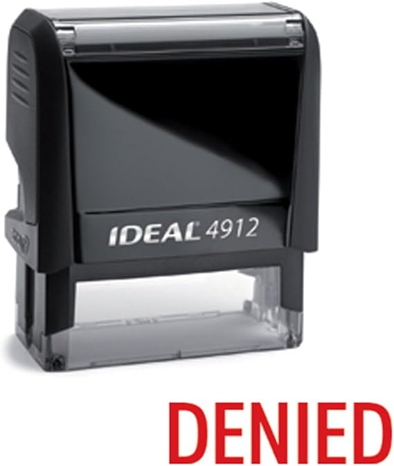 Amazon.com : DENIED Red Office Stock Self-Inking Rubber Stamp ...